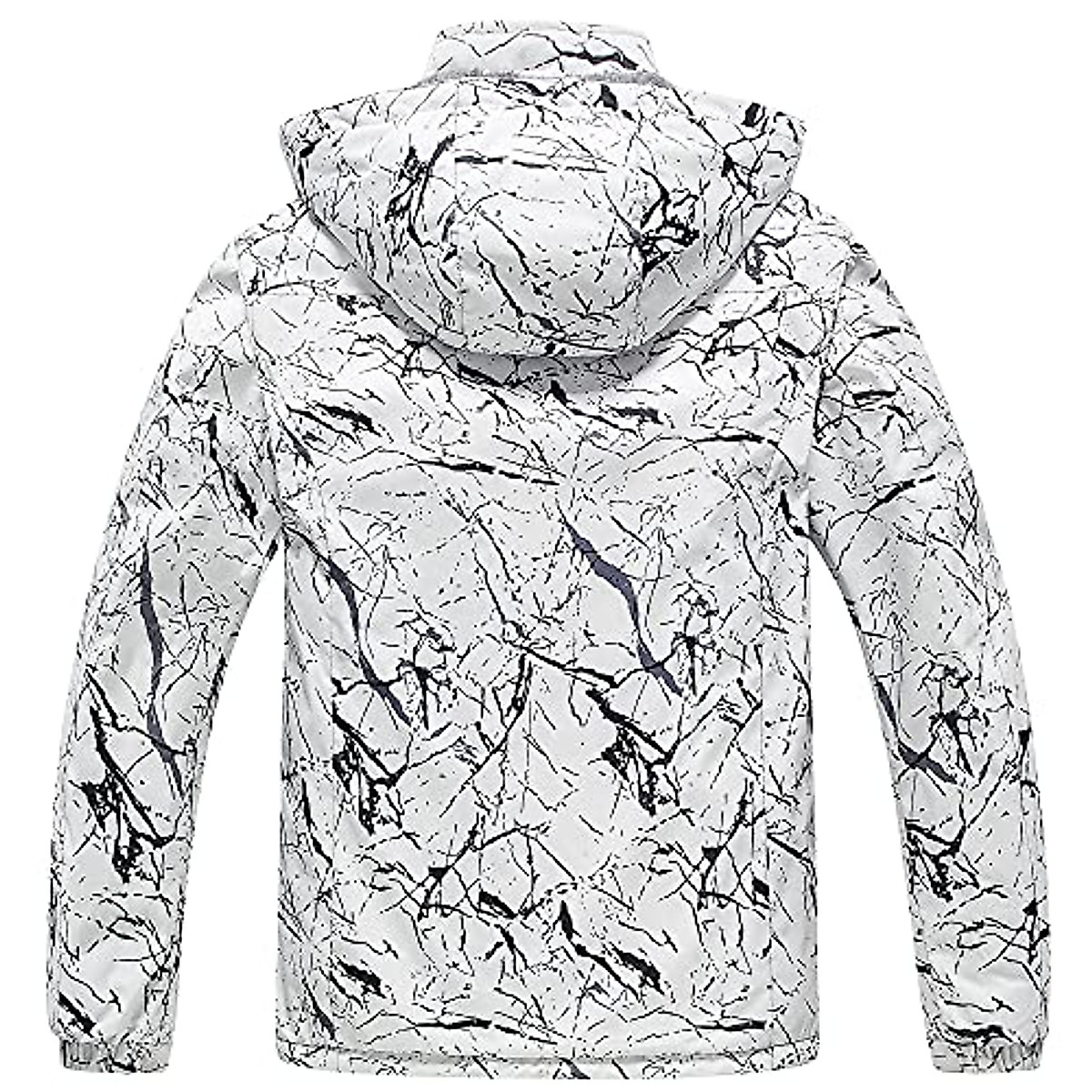 CREATMO US Men's Snowboard Jacket Snow Winter Coat Raincoat Line Printed Medium