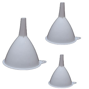 Plastic Funnels for Kitchen Use - 3 Pack of Round Kitchen Funnels for Filling Bottles, Jars & Containers - Kitchen Funnel Set with Holders - Funnels for Kitchen use Filling Bottles, Automotive Use