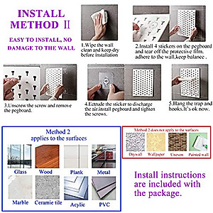 AncBace Wall Shelf Floating Shelves Wall Mount Shelf Pegboard Hooks Organizer Storage Racks Decorative DIY for Living Room Kitchen Bathroom Office Entryway Plastic Convenient (1, Pink)