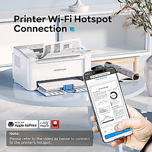 Pantum Laser Printer Black and White,Wireless Computer Printer Home Use,Small Compact Design, Monochrome P2502W Print Up to 23PPM (White), 13.27inW X 8.66inD X 7.01inH
