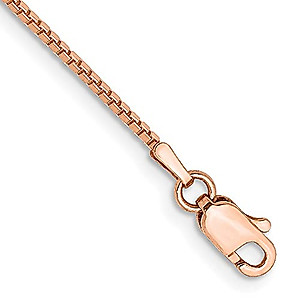 IceCarats 14K Rose Pink Gold 1mm Box Link Chain Bracelet 8 inch