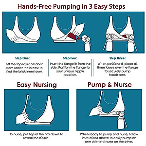 Rumina Hands Free Classic Pump&Nurse Adjustable Nursing Bra for Pumping. Ideal for Breastfeeding Pumps by Spectra, Medela, Lansinoh, etc., White L