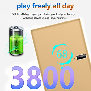 Android 5.1 Tablet, 10.1 inch HD Display 8-core 1+16GB ROM TF Expansion WiFi Blue-Tooth Tablet Best for Adults Working Childrens Boys Girls School Learning Birthday Gift