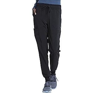 EDS Essentials Jogger Scrubs for Women, Drawstring Scrub Pants DK065, M, Black