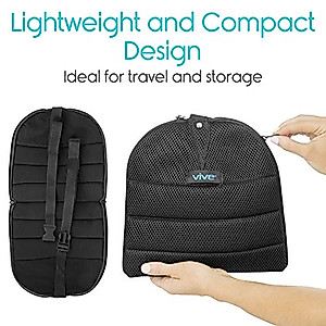 Vive Airplane Foot Rest (Plus Sleep Mask) - Elevated Leg Hammock for Airlines, Travel and Home - Adjustable Foot Sling for Under Office Desk, Flights and Train - Portable Cushion with Carrying Case