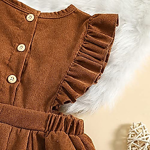 MERSARIPHY Toddler Baby Girl Dress Baby Girl Suspender Dress Straps Skirt Overall Dresses Winter Fall Clothes (Brown E, 12-18 Months)