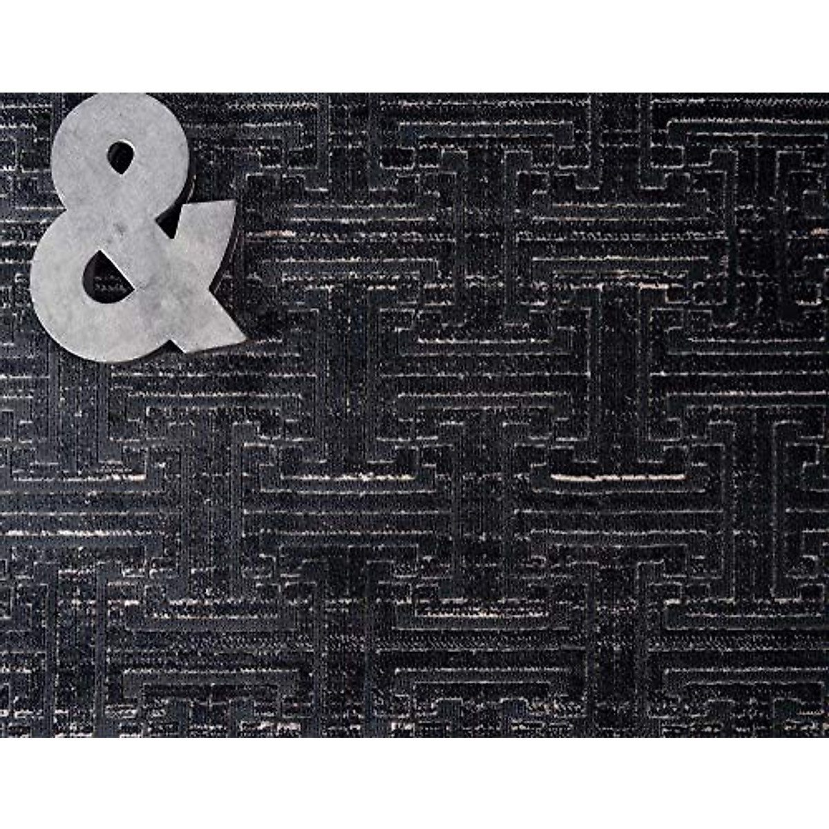Unique Loom Uptown Collection by Jill Zarin Collection Textured Solid Geometric Modern Navy Blue Area Rug (9' 0 x 12' 0)