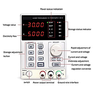 DC Power Supply, High Precision Adjustable Digital DC Power Supply 30V/5A for Scientific Research Service Laboratory 0.01V 0.001A,Electroplating DIY