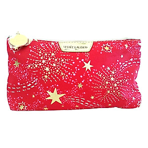 Designer Cosmetics Makeup Travel Bag (Zodiac/Horoscope Red Shooting Stars)