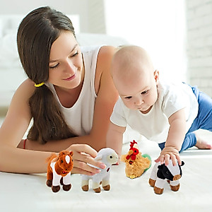 Talking Plush Animal Toys Set with Sound (Set of 8) | Jungle & Farm Talking Animals | Cow, Horse, Sheep, Rooster, Monkey, Lion, Tiger & Elephant Plush Toys for Boys & Girls