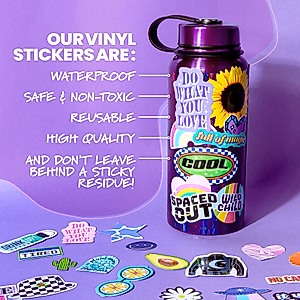 Fashion Angels Vinyl Sticker Pack - Includes 200 Large Y2k Stickers - Water Resistant Stickers - Kids Vinyl Sticker Assortment for Planners - Accessorize Notebooks, Journals & More - Multi