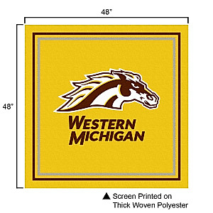 College Flags & Banners Co. Western Michigan Broncos Gold Logo Tablecloth or Table Overlay