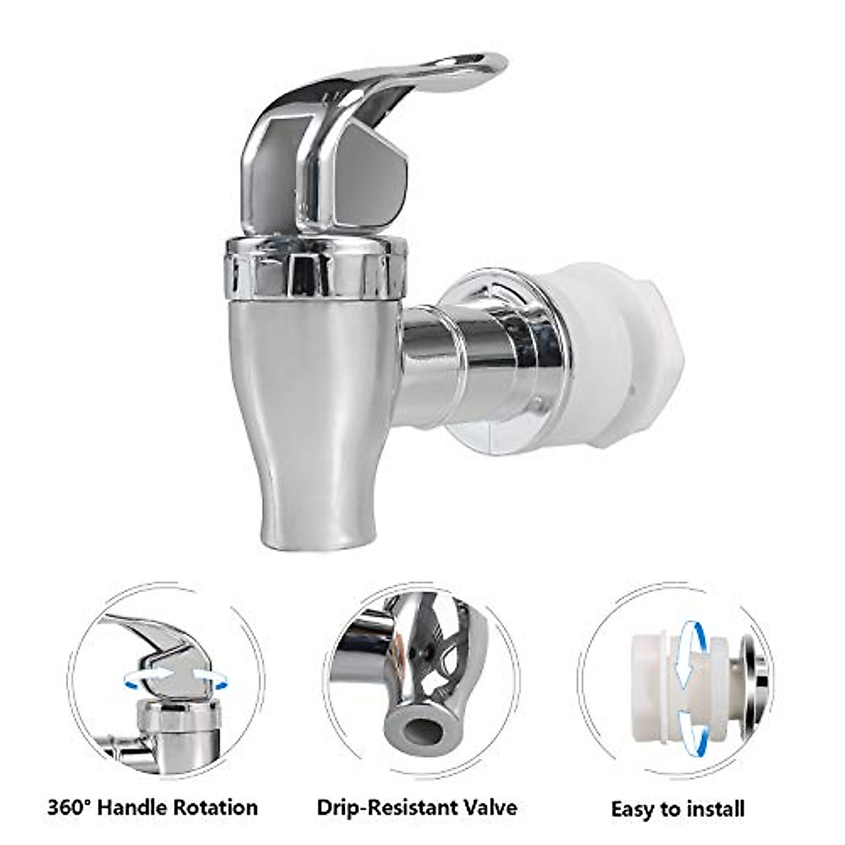 MUGLIO Replacement Spigot for Beverage Dispenser Carafes Push Style Spigots Replacement Lever Pour Spouts for Beverage Dispenser (2PCS)