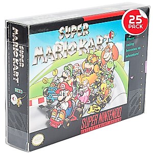 Video Game Box Protector for SNES / N64 Games - 0.40MM Thick PET Protector, SNES/Nintendo 64 Video Games Display Case compatible for Super Mario, Donkey Kong,Zelda (Pack of 25)