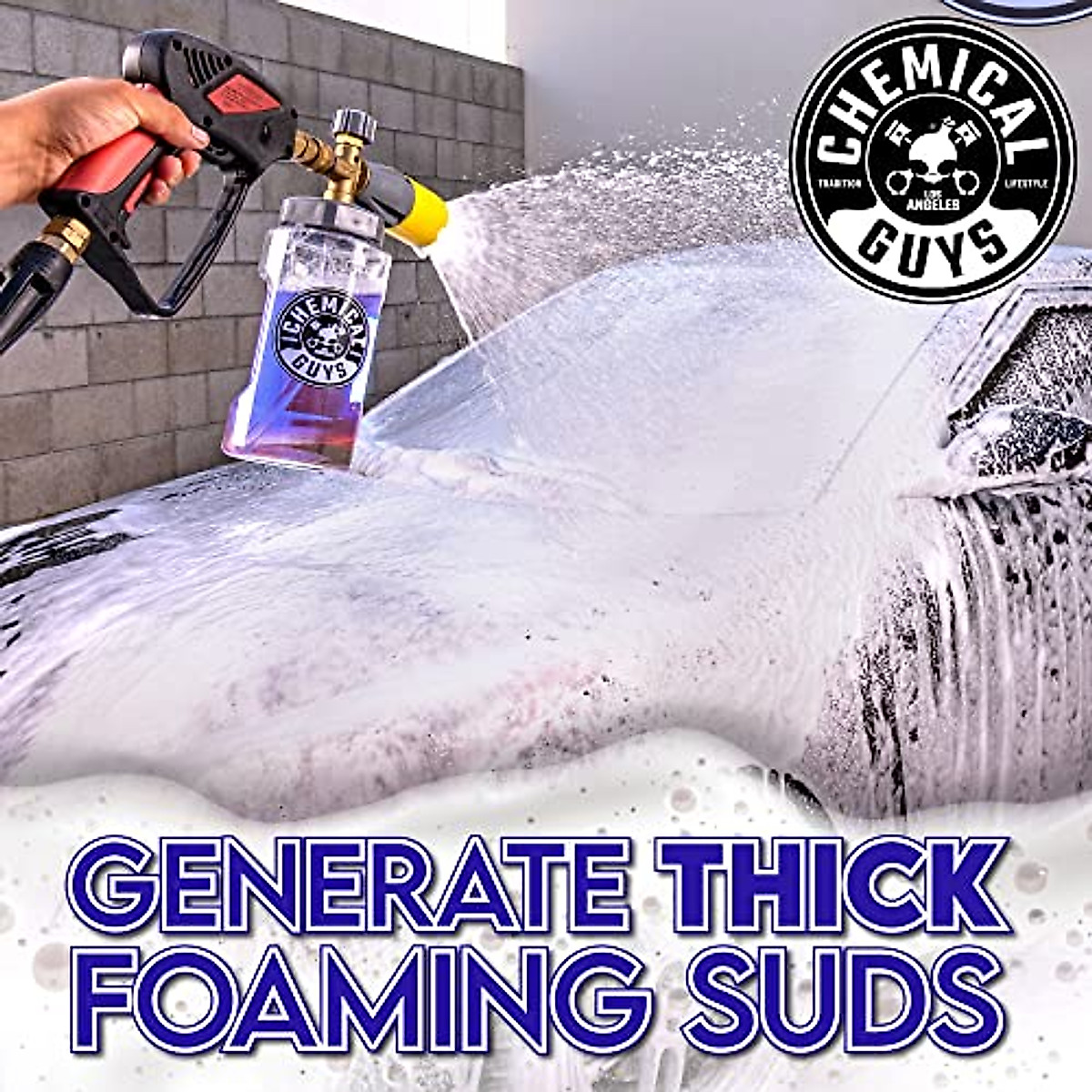 Chemical Guys CWS207 Extreme Bodywash & Wax Foaming Car Wash Soap, (Works with Foam Cannons/Guns or Bucket Washes) For Trucks, Motorcycles, RVs & More, 128 fl oz (1 Gallon), Grape Scent