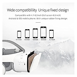 DOHV Virtual Reality Z6 Casque Helmet 3D VR Glasses Virtual Reality Bluetooth Headset for Smartphone Smart Phone Goggles Viar Binoculars (Color : with White 032)