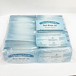Mint Textured Finger Teeth Wipes Brush Ups Dental Clean Pre/Post Whitening (Pack of 100)