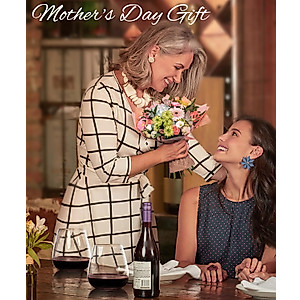 Stemless Wine Glasses Set of 4-17oz，Red White Wine Glasses Hand Blown Crystal - Unique gifts for him/her for wedding, birthday, Christmas, Mother's Day, father's day, anniversary - clear