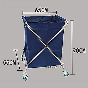 LAJUU Carts,Hospital Trolley, Supplies Rack,Cart Tool Folding Linen Cart with Brake Wheel, Folding Laundry Sorter Cart, Hotel Collection Rolling Trolley, Room Service Cart