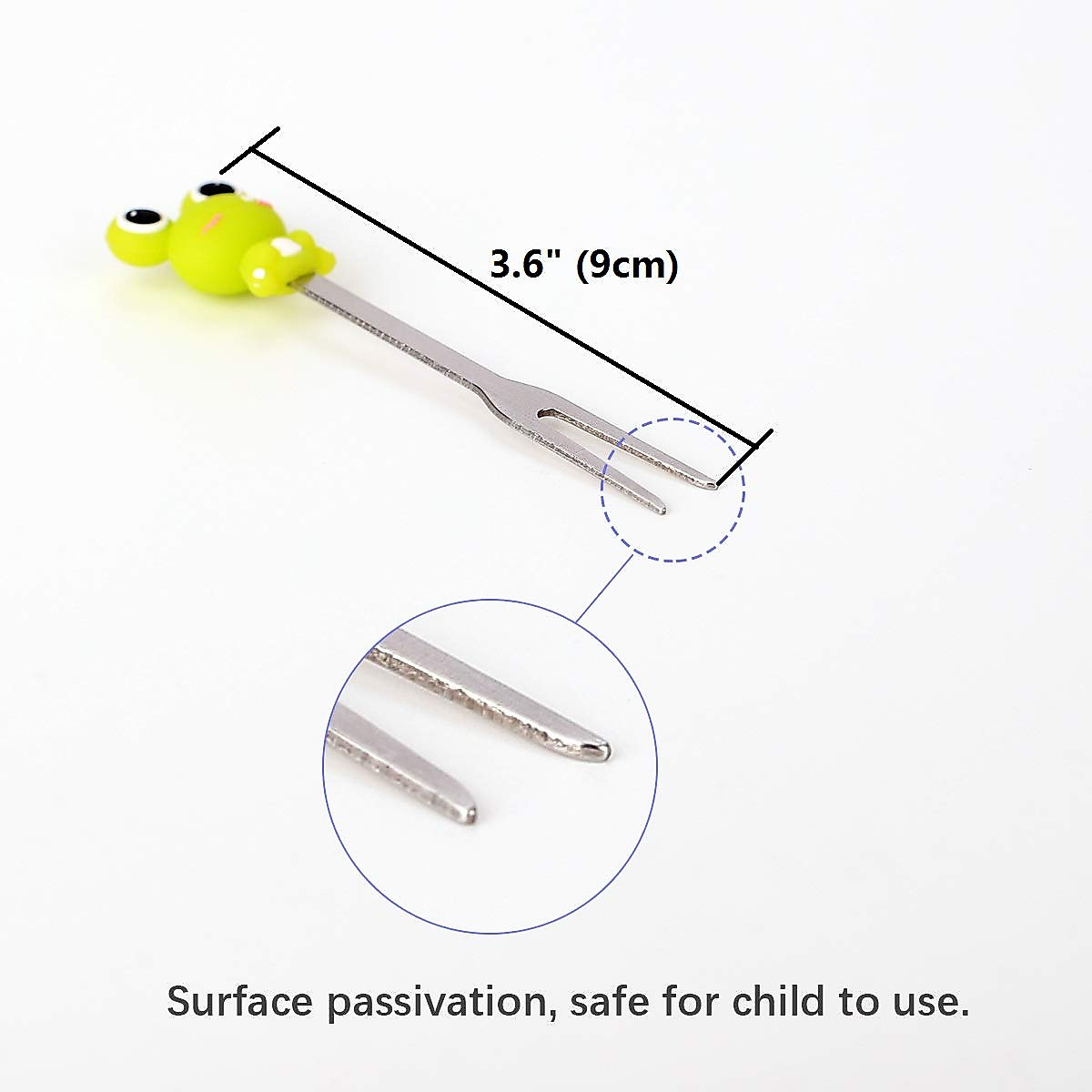 Zeltauto 6 Pcs Fruit Forks Cute Cartoon Animal Food Picks for Kids Mini Salad Cake Dessert Toothpicks Forks with a Ceramic Holder for Party Supply(Cartoon)