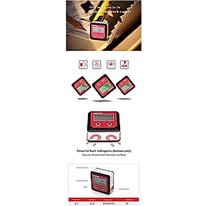 GemRed 82412 Mini Digital Level Angle Gauge Angle Finder Protractor Inclinometer Aluminum Framework with Magnet
