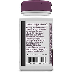Nature's Way Bilberry Extract for Eyes with Black Elderberry*, Eye Health Supplement for Adults*, 90 Capsules