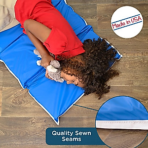 Children's Factory 2" Tough Duty Folding Blue Rest-Mat-, Classroom-Nap-Mats-for Preschools & Daycares, Foam-Napping-Floor-Mat-for Kids & Toddlers