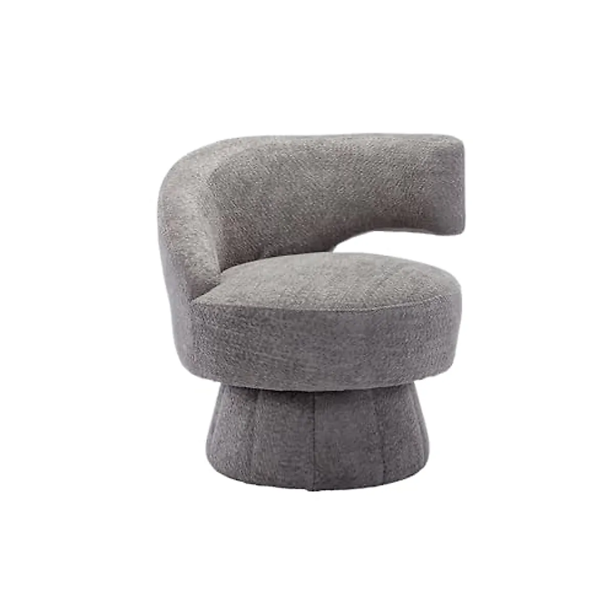 i-POOK 360 Degree Swivel Accent Chair, Upholstered Round Armchairs with 21.65" Deep Seat, Comfy Barrel Chair Club Chair for Living Room, Reading Room, Grey