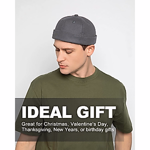 Zylioo XXL Oversize Watch Cap,Casual Harbour Hats for Big Heads,Roll-up Skull Caps,Large Adjustable Docker Hat Khaki