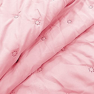 Mocaletto Reversible Quilts Set Queen Size, 3 Piece Pink Quilt with Pillow Shams, Point Pattern Microfiber Bedspread, Lightweight Soft All Season Coverlet for Bedroom,Hotel &Gift