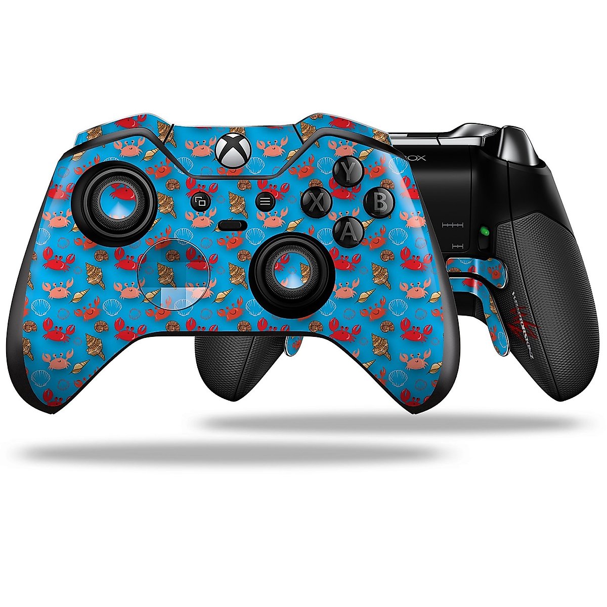 Crabs and Shells Blue Medium - WraptorSkinz Decal Style Vinyl Skin Wrap compatible with XBOX One ELITE Wireless Controller (CONTROLLER NOT INCLUDED)