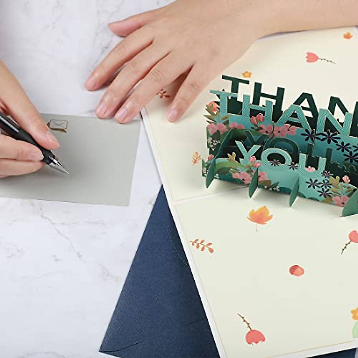 OWOXER Thank You Card, Pop Up Thank You Cards For Teachers & Friends, Love Card, 3D Greeting Card, Retirement Card, Birthday Card With Envelope.