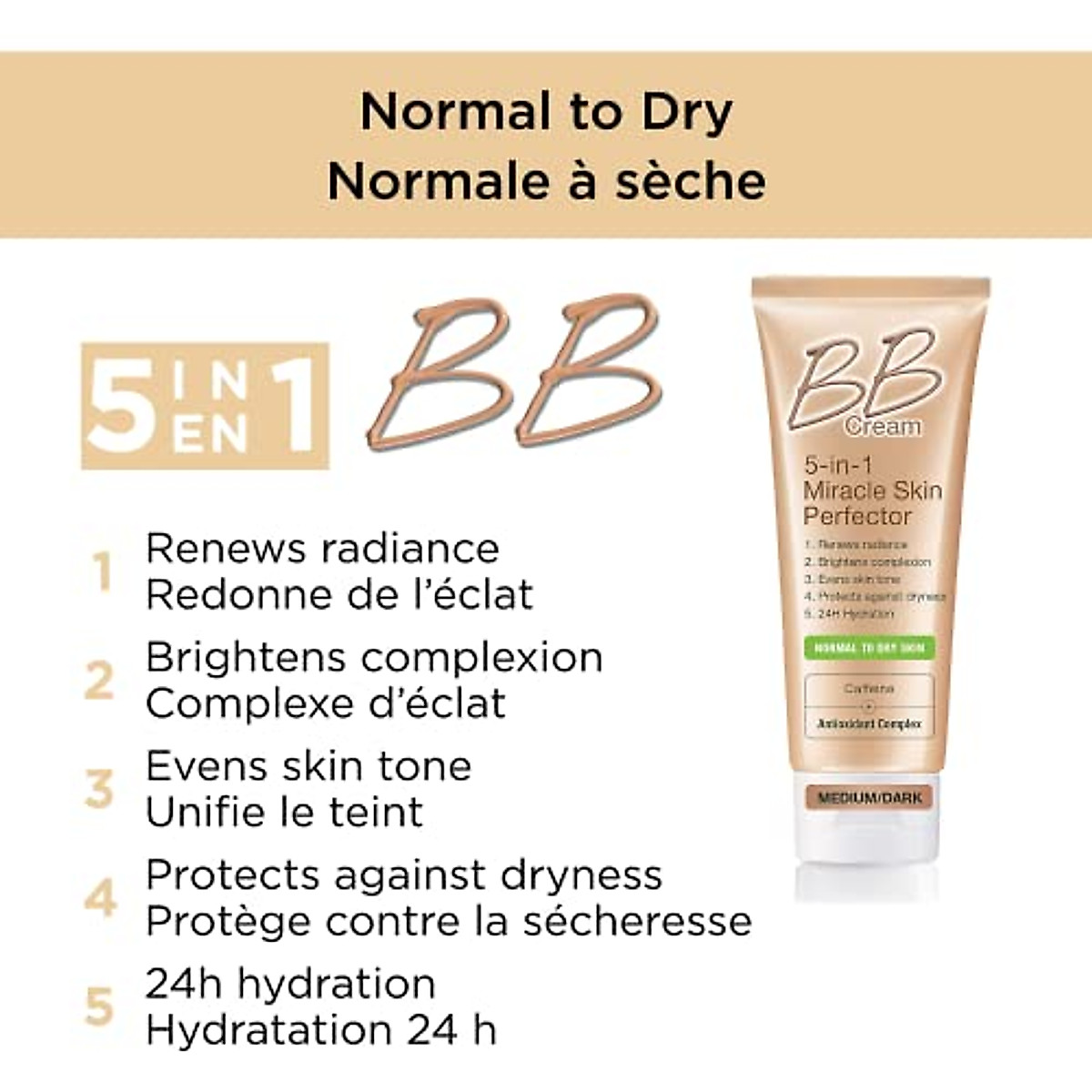 Garnier Skin Renew Miracle Skin Perfector B.B. Cream, Light and medium, 2.5 Fluid Ounce