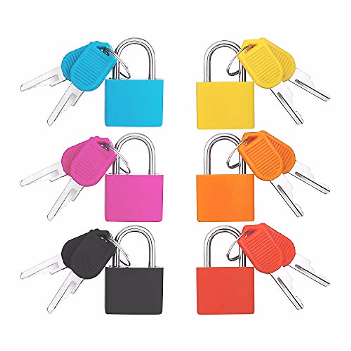 Padlock(6 Pack) Bulk Small Locks with Keys Home & School Essentials for Luggage Lock,Backpack,Suitcase Lock,Classroom Matching Game and More - Individually Keyed Padlocks