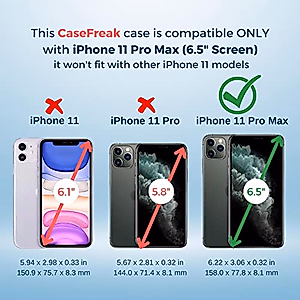 CASEFREAK Clear Case for iPhone 11 Pro Max with Magnetic Ring, Compatible with Mag-Safe Accessories, Slim Fit, Protective Case for iPhone 11 Pro Max (6.5" Screen)