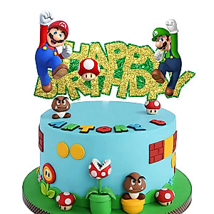 Mario Cake Toppers, Mario Cupcake Topper Mario Birthday Party Supplies for the Mario party decoration