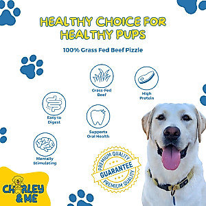 CHARLEY & ME Premium Bully Sticks for Dogs - 100% Natural Beef Dog Treats, Long-Lasting Dog Chew for Aggressive Chewers, Nutritious Joint Support for Dogs 6 Inches (Pack of 25)