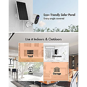 Dzees Solar Powered Security Camera Wireless Outdoor WiFi, 1080P Color Night Vision Outdoor Camera, Wireless Home Security Cameras System with Solar Panel, Spotlight/Alarm, AI Detection, 2-Way Talk