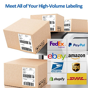 4"x 6" Direct Thermal Large Shipping Labels (500 Fanfold) Work with Rollo, MUNBYN, iDRPT, Polono, Zebra Desktop Thermal Printer, Commercial Grade Permanent Adhesive Mailing Postage Paper Label