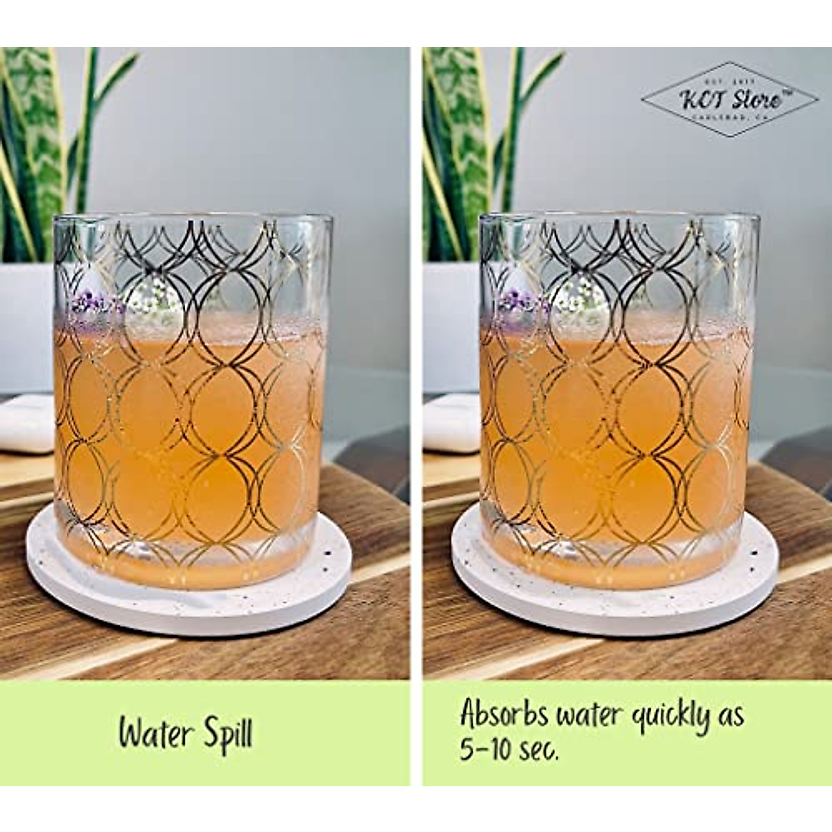 KCT Store Pickleball Gifts for Women and Men - Appreciation Gifts - Absorbent Ceramic Coasters 6pc - Metal Holder & Cylinder Kraft Gift Box Included