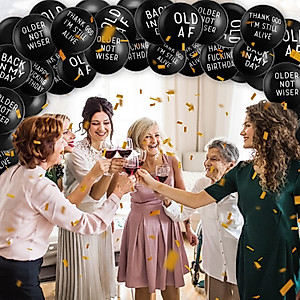 SUNBEAUTY 18PCS Abusive Balloons Funny Old Age Birthday Balloons Offensive Balloons Different Phrases for Men's Birthday Decoration