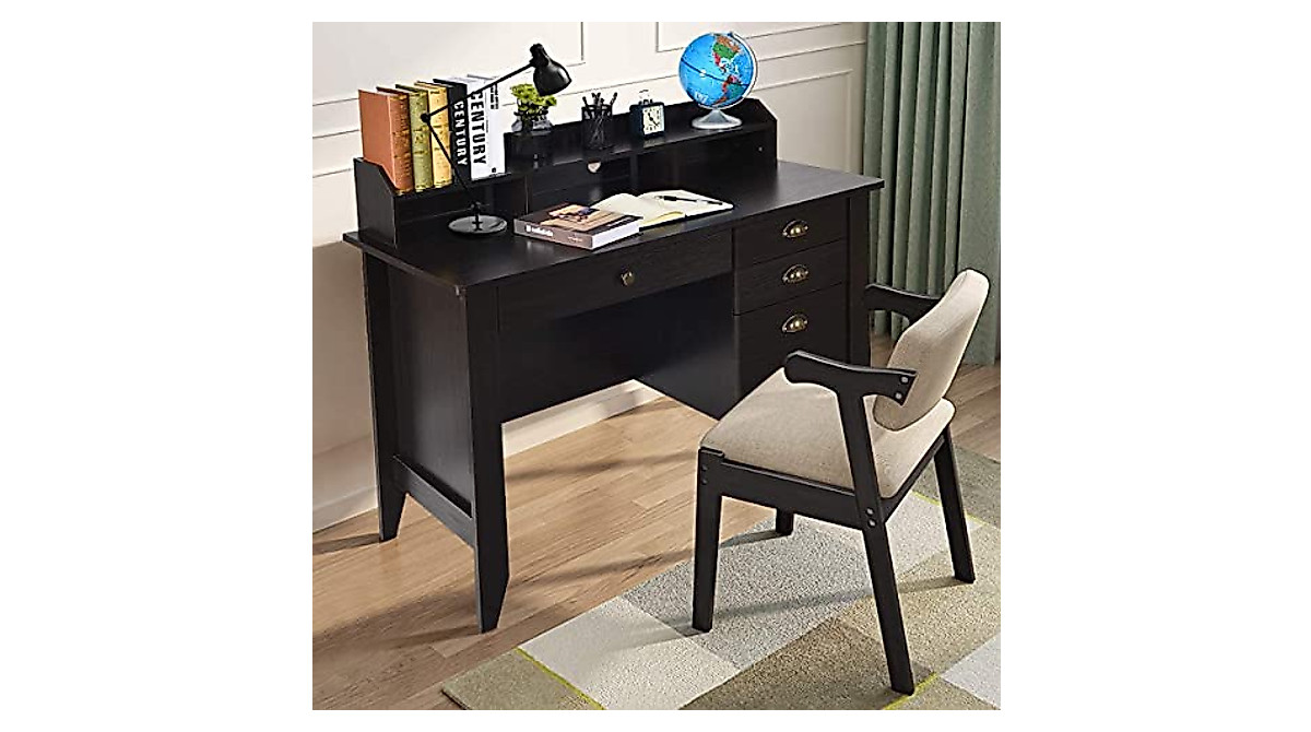 Catrimown Espresso Computer Desk for Small Spaces