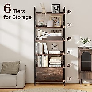Pipishell 9-Cube Bookshelf & 6-Tier Bookcase with Storage Drawer