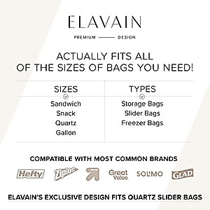 Elavain Acrylic Ziplock Bag Storage Organizer and Dispenser, Ziplock Bag Organizer, Drawer & Wall-Mount Food Storage Bag Organizer for Sandwich, Snack, Quartz, Gallon/Freezer, Storage & Slider Bags