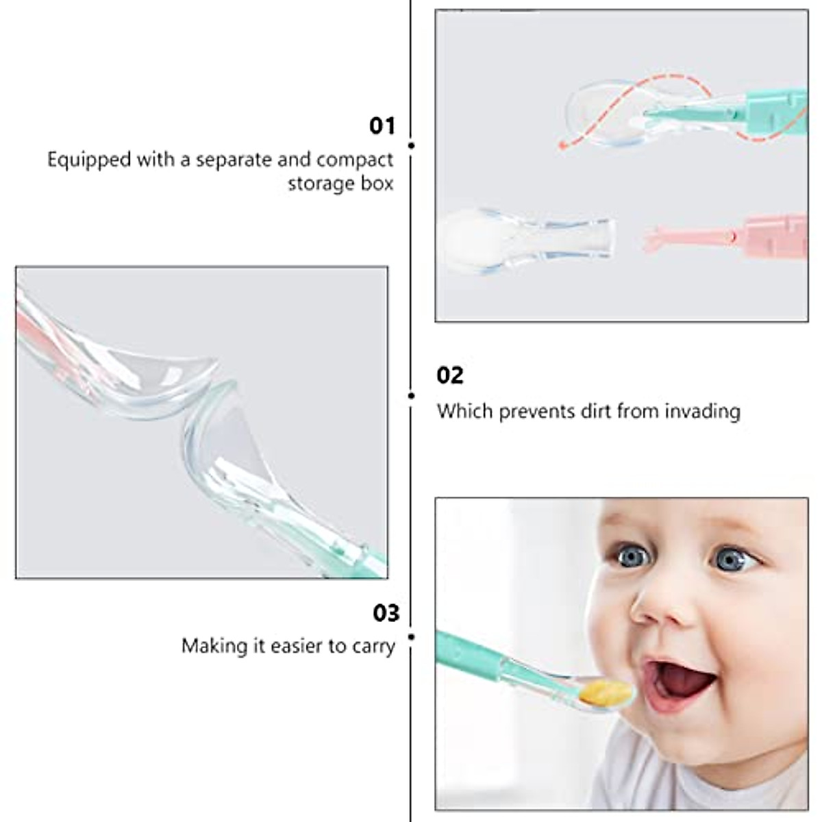 Toddmomy 2 Sets Grapefruit first feeding spoon grapefruit spoons serrated training spoon Spoons Feeding Spoon