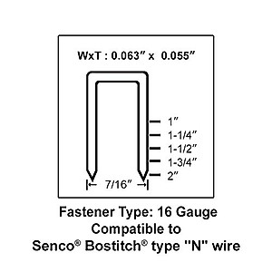 AIR LOCKER MS200A 16 Gauge N Wire up to 2 Inch Long Medium 7/16 Inch Crown Stapler