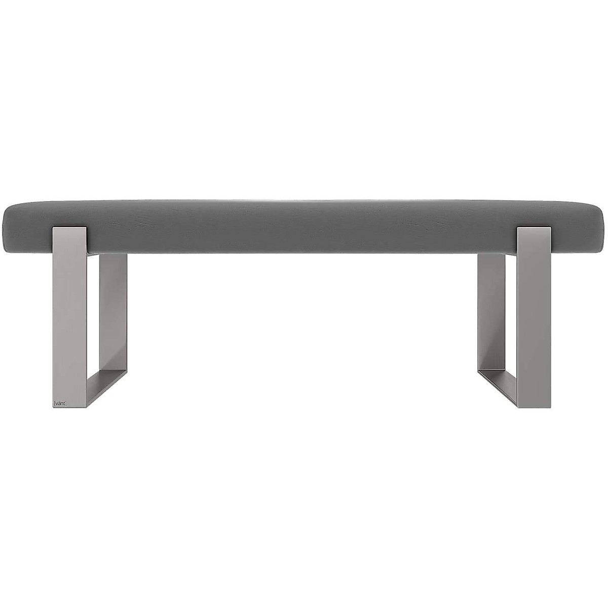 VANT Upholstered Bed Bench - Light Grey - Brushed Nickel - Contemporary Modern, Accent Bench for End of Bed, Hallway, or Entryway
