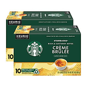 Starbucks Crème Brulée Flavored Blonde Roast Single Cup Coffee for Keurig Brewers, 10 Count - Pack of 2