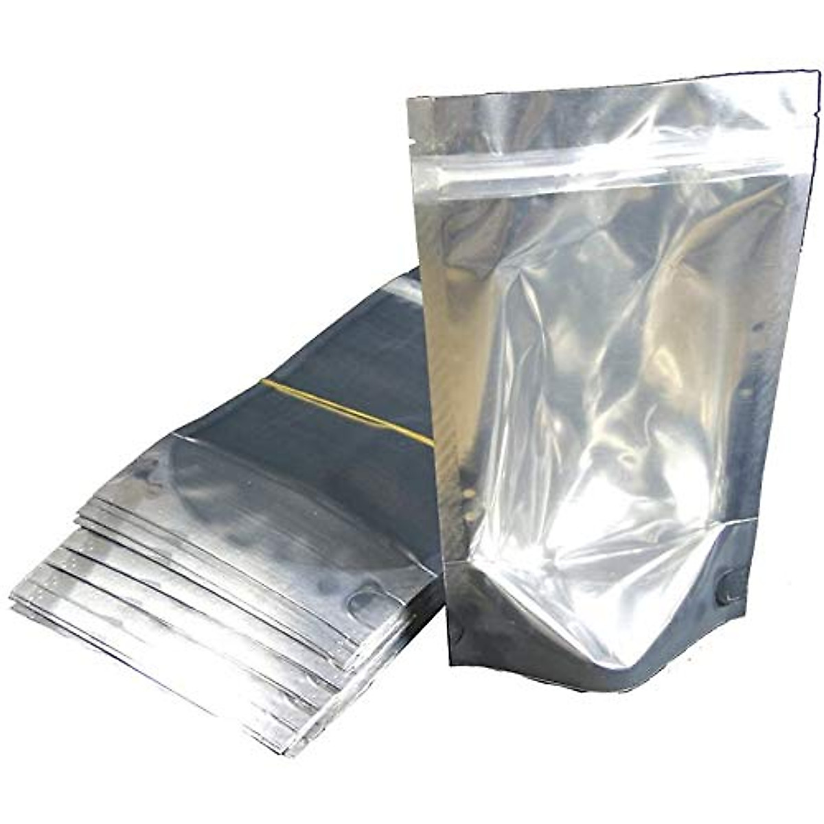 USPak Stand up Pouch Heavy Duty Bag with Zip Lock Closure Top Notch Food Storage Packaging Bag (Small-5"x7.8" -100 PCS, Silver)