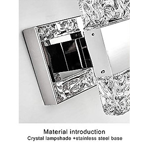 OYLYW Modern LED Bathroom Vanity Light Fixtures Chrome Stainless Steel 4 Light Wall Sconces for Bathroom Lighting Fuxture Over Mirror 28 Inch 40w LED Crystal Wall Light Cool White 5800K